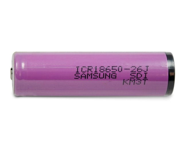 Samsung 26J 18650 2600 mAh Button top protected battery — FlashLight World
